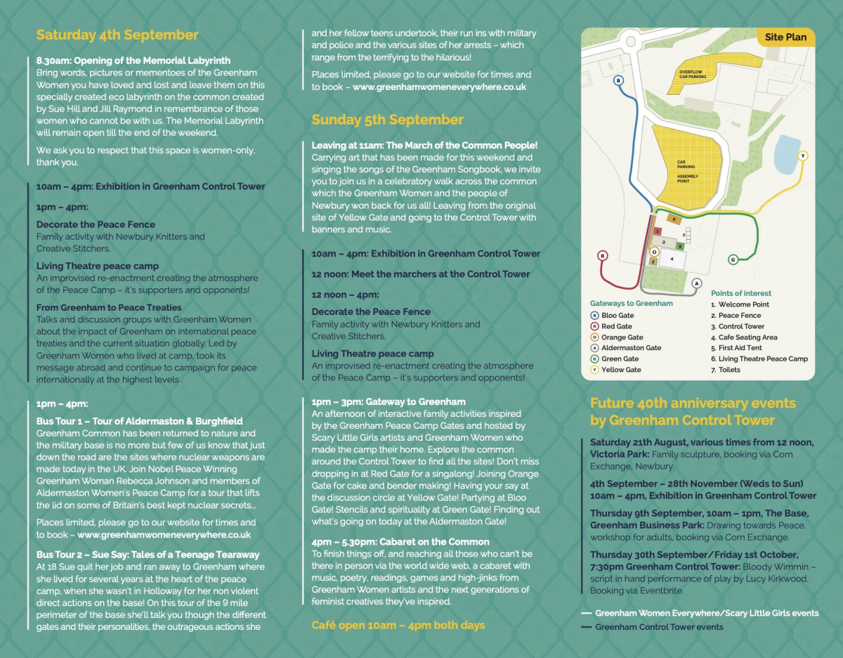 Greenham stages Events Leaflet – Greenham Women Everywhere